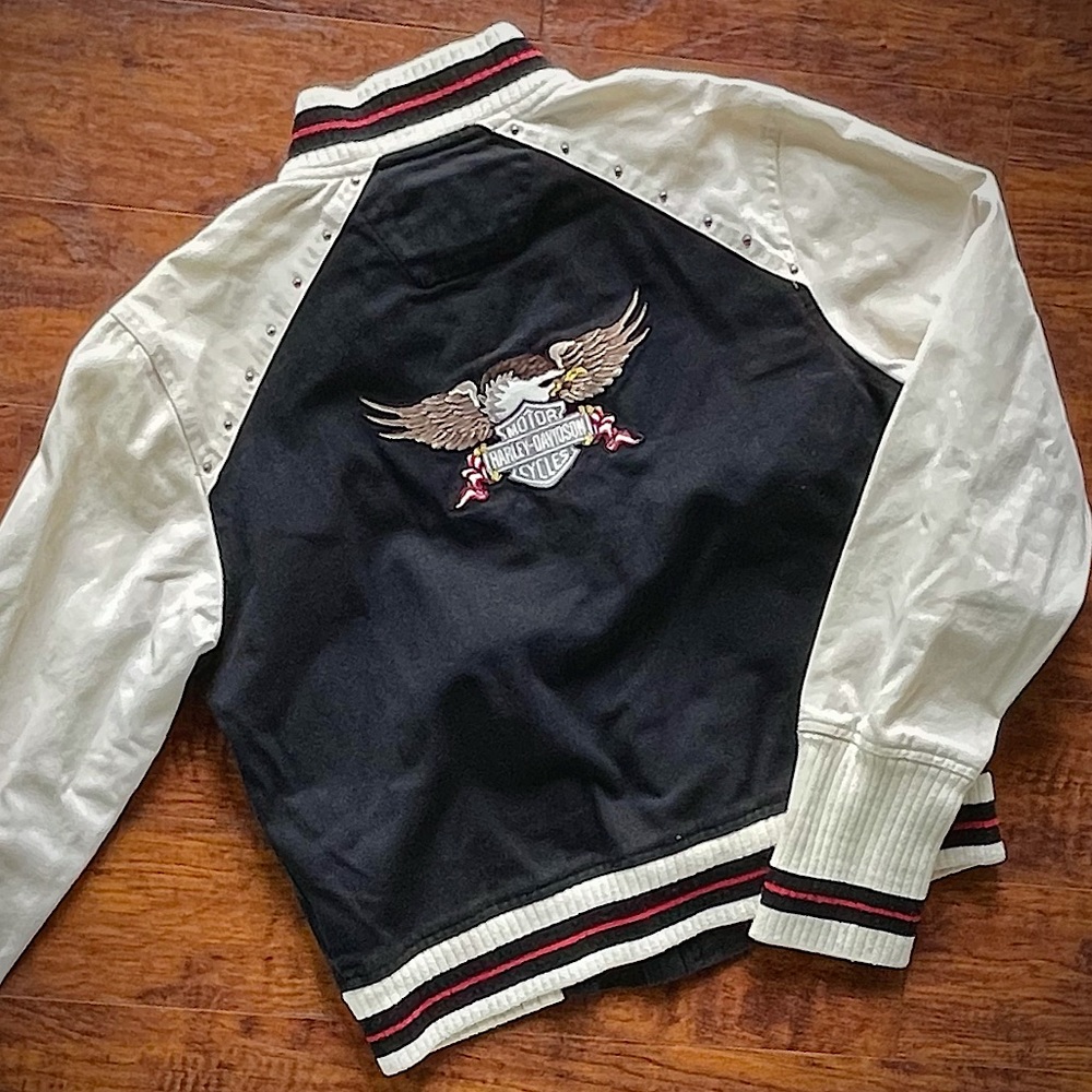 Harley Davidson Canvas Varsity Jacket - Gem
